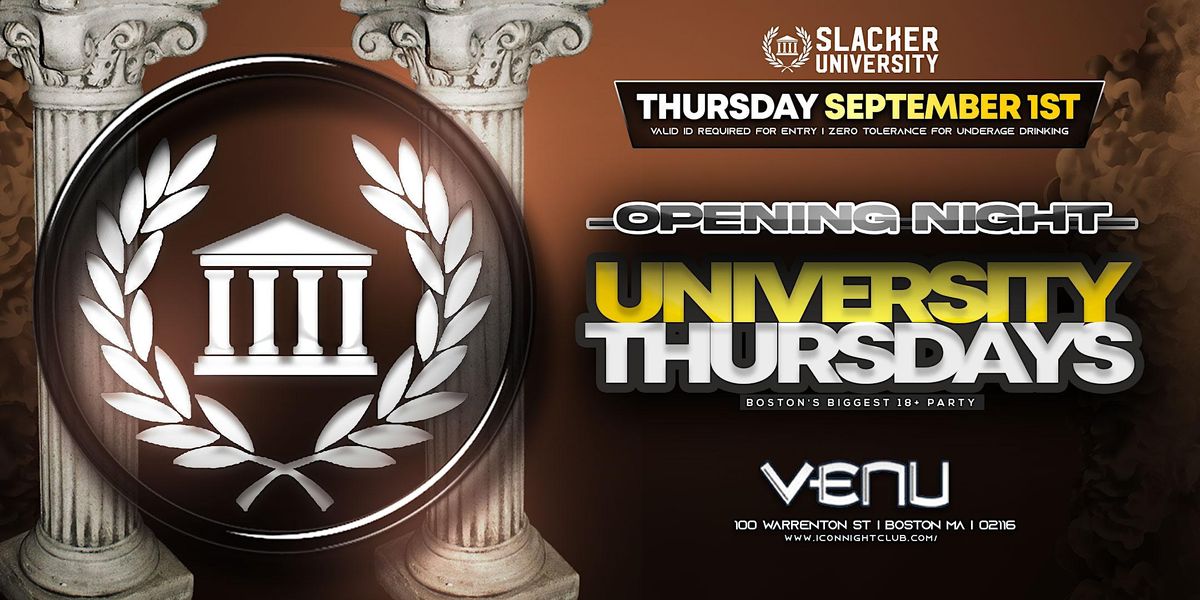 University Thursdays - Opening Night 2022 | Venu Nightclub, Boston, MA ...