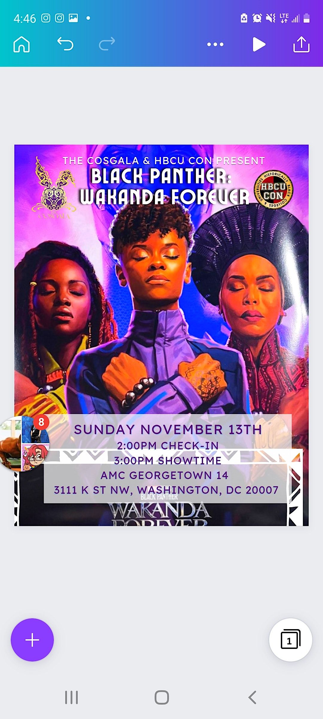 Black Panther: WAKANDA FOREVER Private Screening at AMC Georgetown 14, Washington on 13th ...