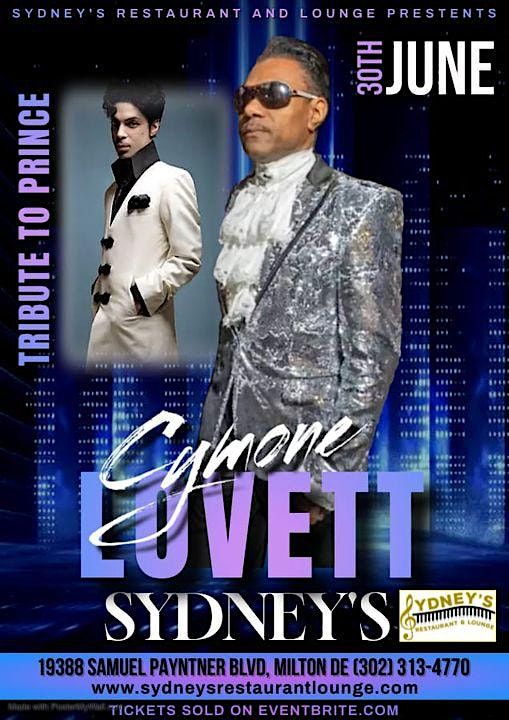 Cymone Lovett A Tribute to Prince at Sydney's Restaurant and Lounge ...