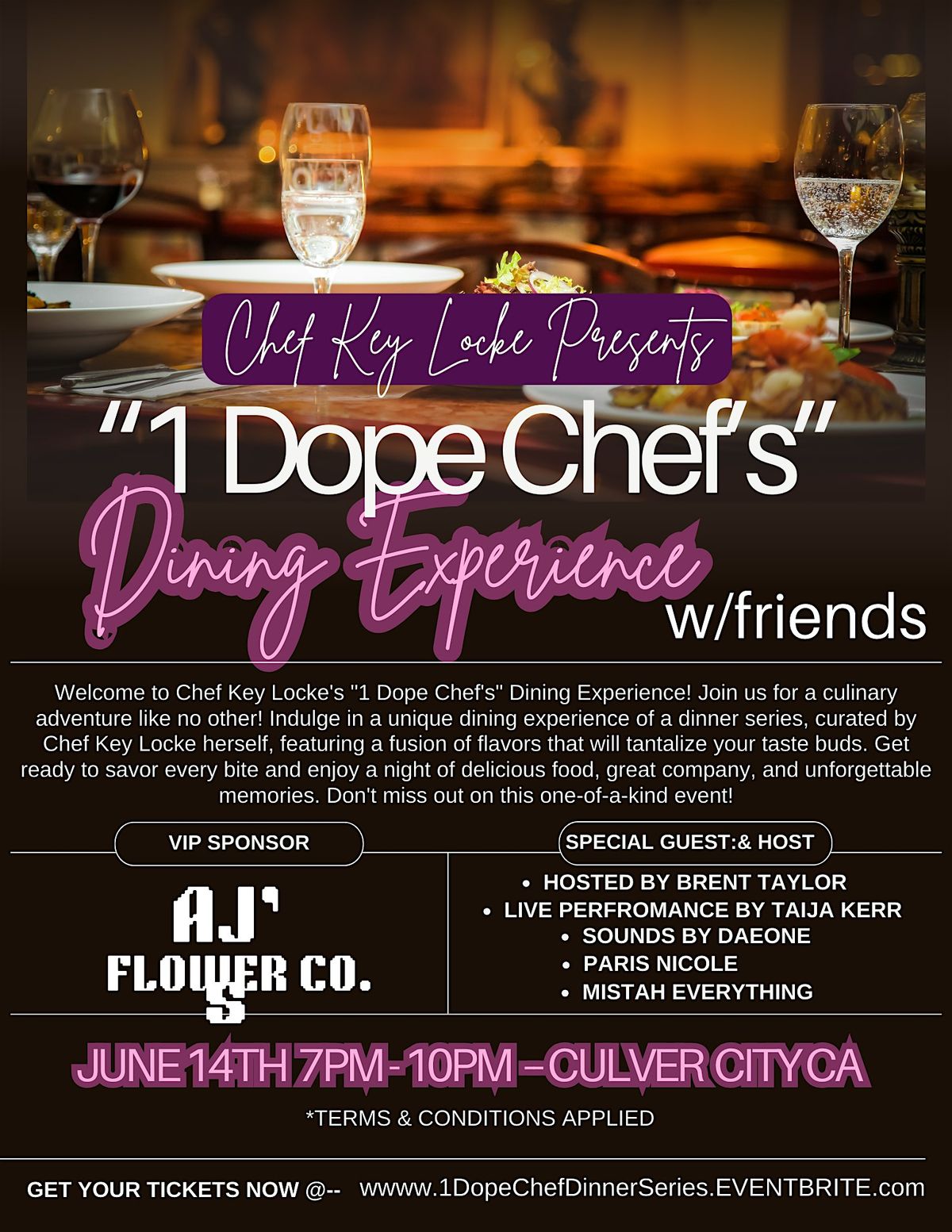 VENDORS ONLY -- Chef Key Locke Dinner Series w/Friends at Palm Sophia ...