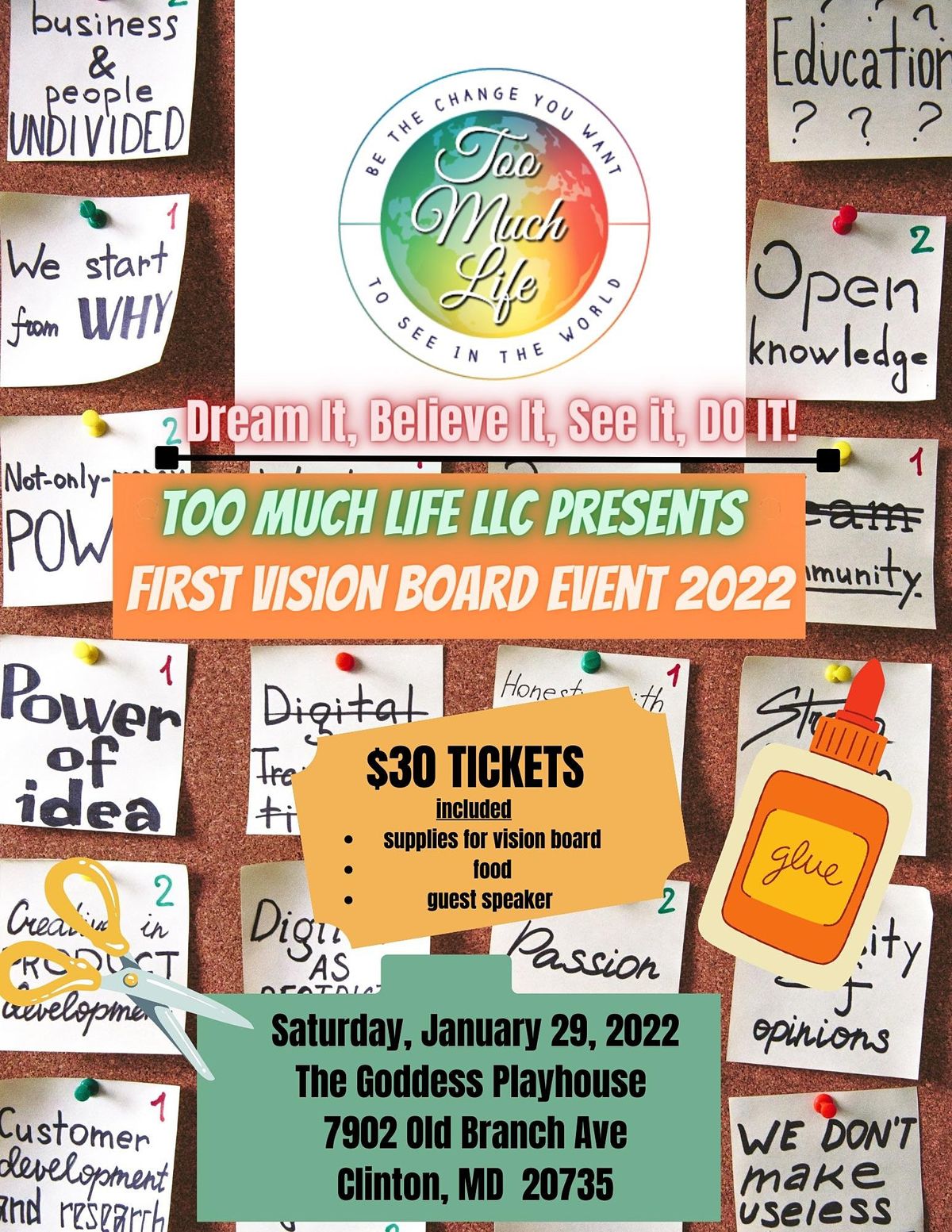2022 Vision Board Event at 7902 Old Branch Ave, Clinton on 29th January ...