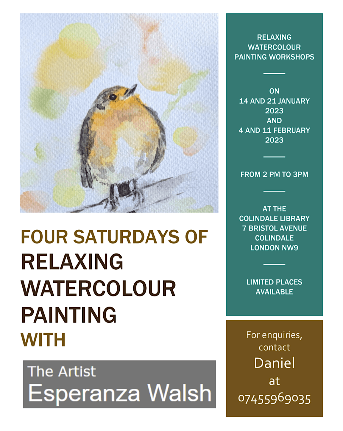 Four Saturdays of Relaxing Watercolour Painting | Colindale Library ...