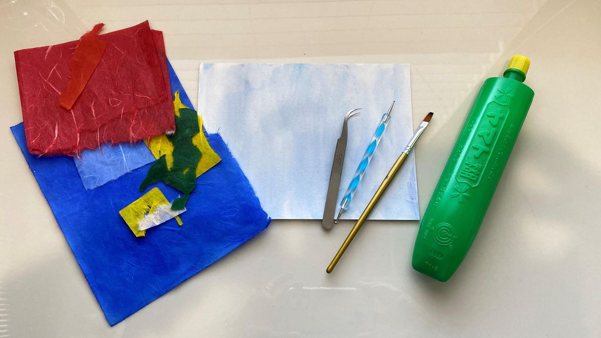 Still life with Chigiri-e Japanese Collage Technique | Hummingbird ...