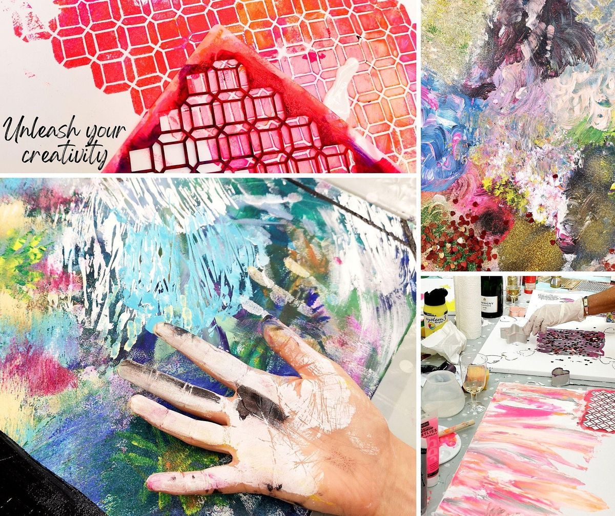 Paint and Sip Abstract Art Class in Leith, Edinburgh at Studio 48, Edinburgh on 15th July, 2022