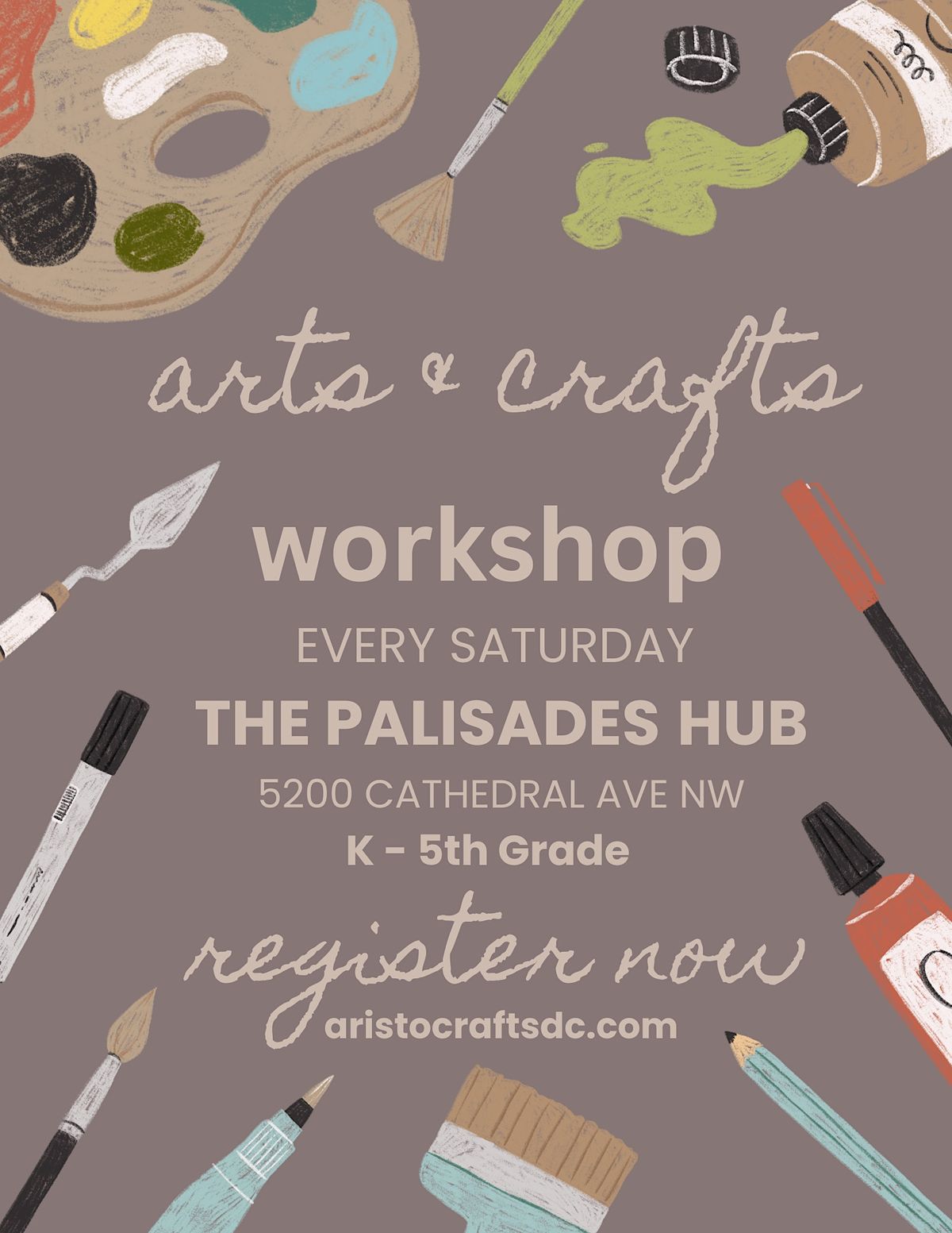 Arts & Crafts Workshop for Kids Every Saturday at The Palisades Hub at ...
