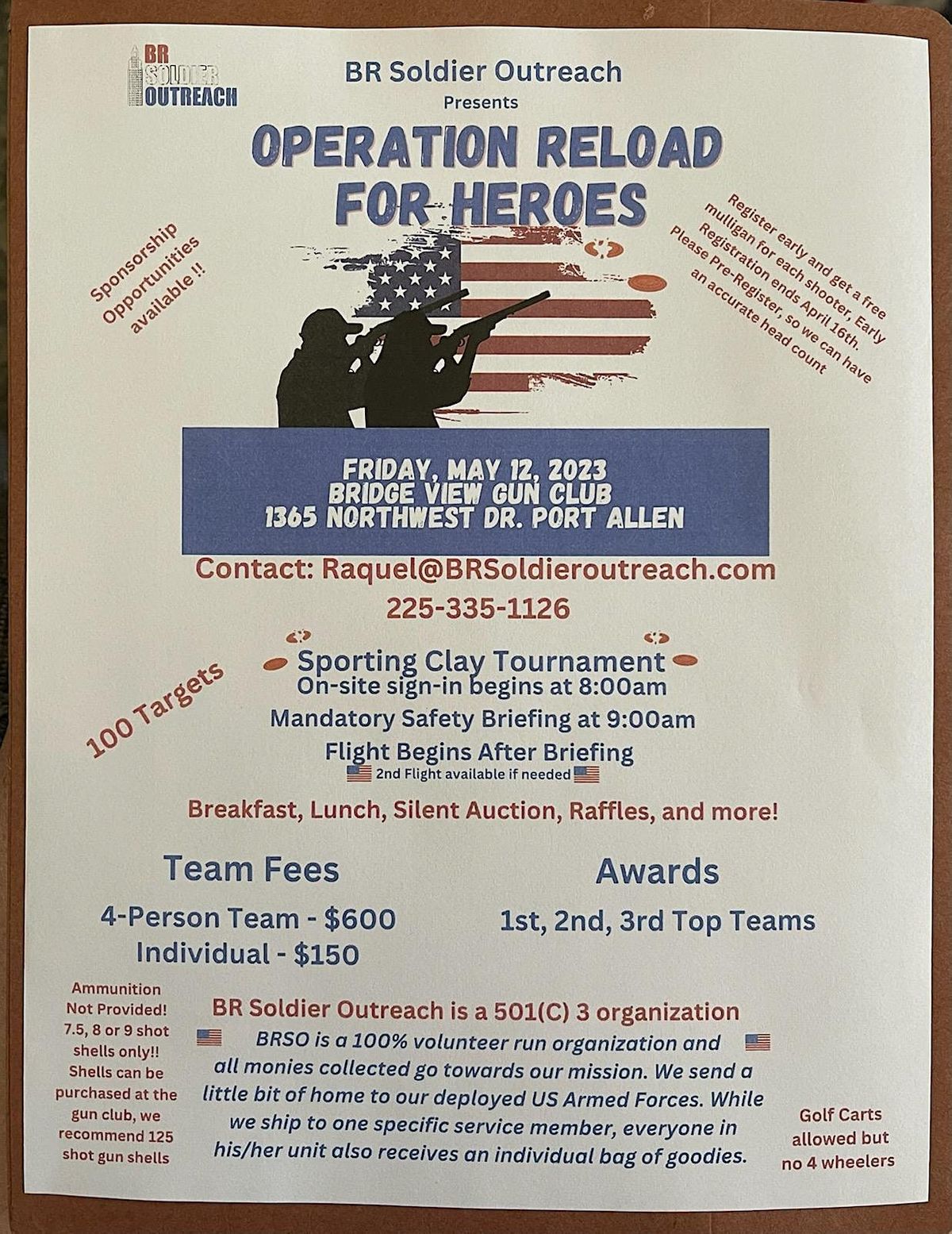 Operation Reload for our Heroes | 1365 Northwest Dr, Port Allen, LA ...