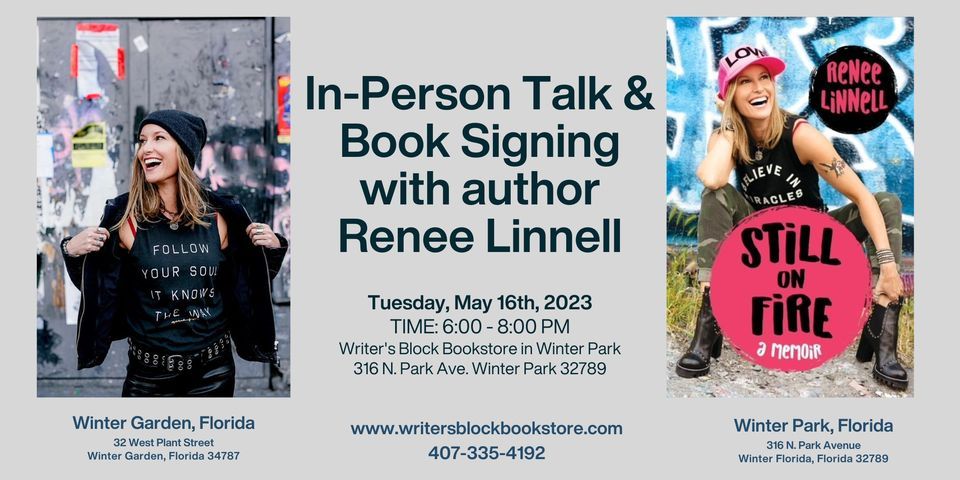 In-Person Book Signing Event with author Renee Linnell | Writer's Block ...