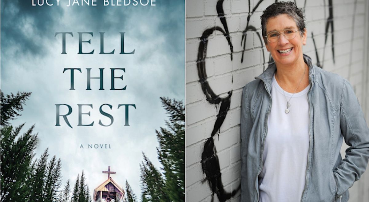 Lucy Bledsoe with her YA novel Tell the Rest at Fabulosa Books, San ...