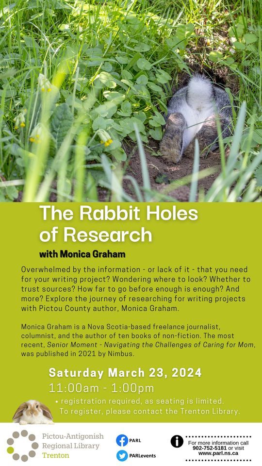 Rabbit Holes of Research, a writing workshop with Monica Graham ...