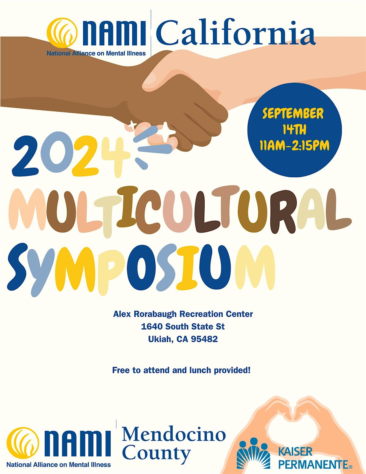 NAMI CA 2024 Multicultural Symposium hosted by NAMI Mendocino | 1640 S ...