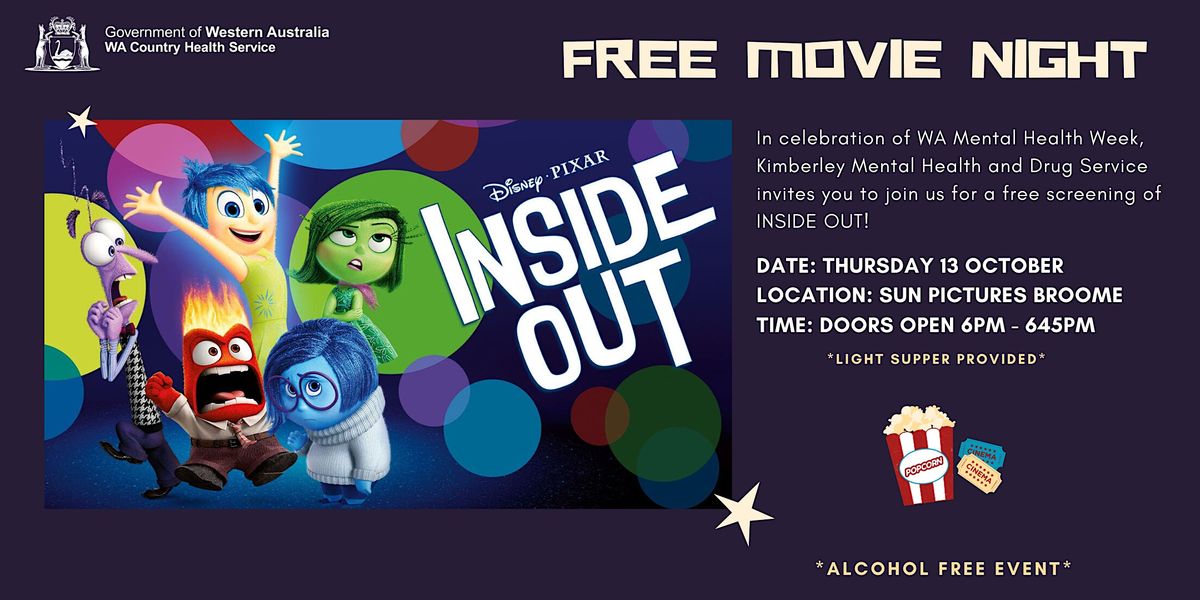 INSIDE OUT Mental Health Movie Night 2022 | Sun Pictures, Broome ...