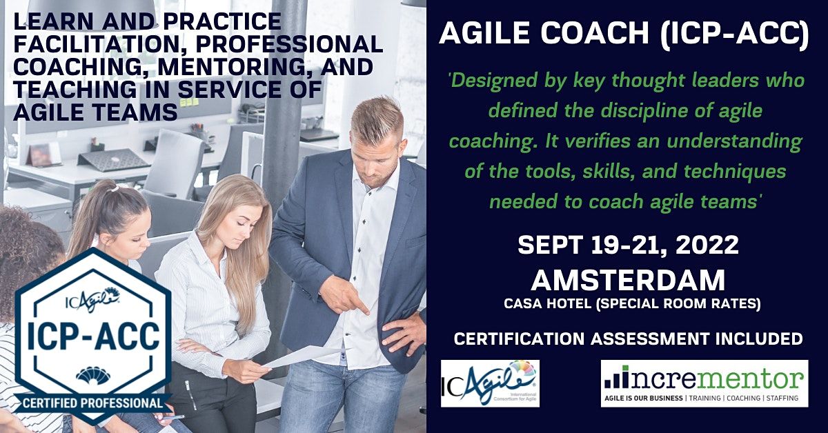 Agile Coaching (ICP-ICC) at Hotel Casa Amsterdam on 19th September, 2022