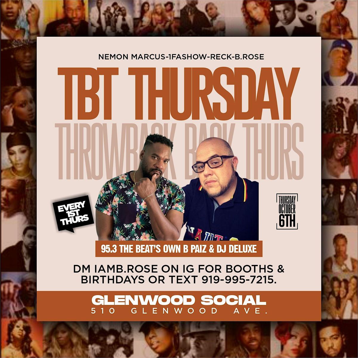 THROWBACK THURSDAY AT SOCIAL at Glenwood Social Club, Raleigh on 6th ...
