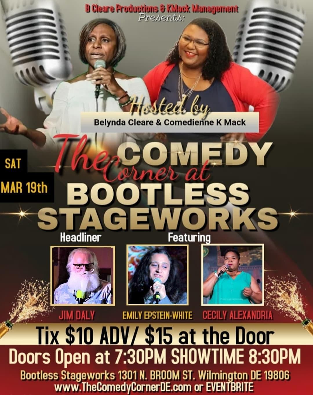 The Comedy Corner fea. Jim Daly, Emily Epstein-White, and Cecily Alexandria at Bootless ...