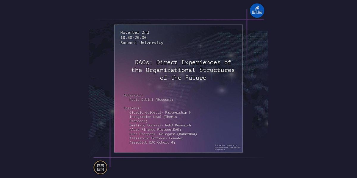 DAOs: Direct Experiences of the Organizational Structures of the Future ...