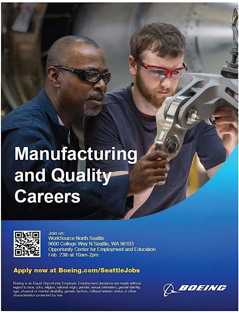 Boeing Manufacturing & Quality Career Event at The Opportunity Center ...