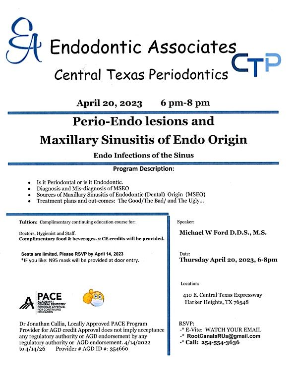 Perio-Endo lesions and Maxillary Sinusitis of Endo Origin | 410 E ...
