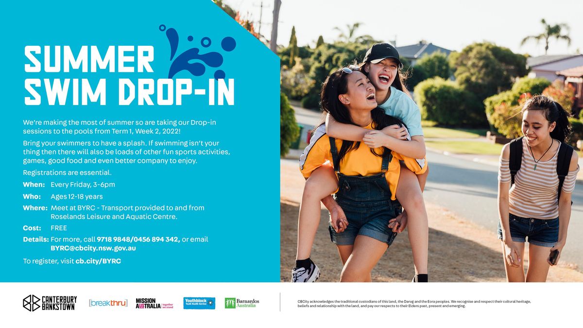 Summer Swim Drop-In - BYRC after school activities 2022 | Belmore youth ...