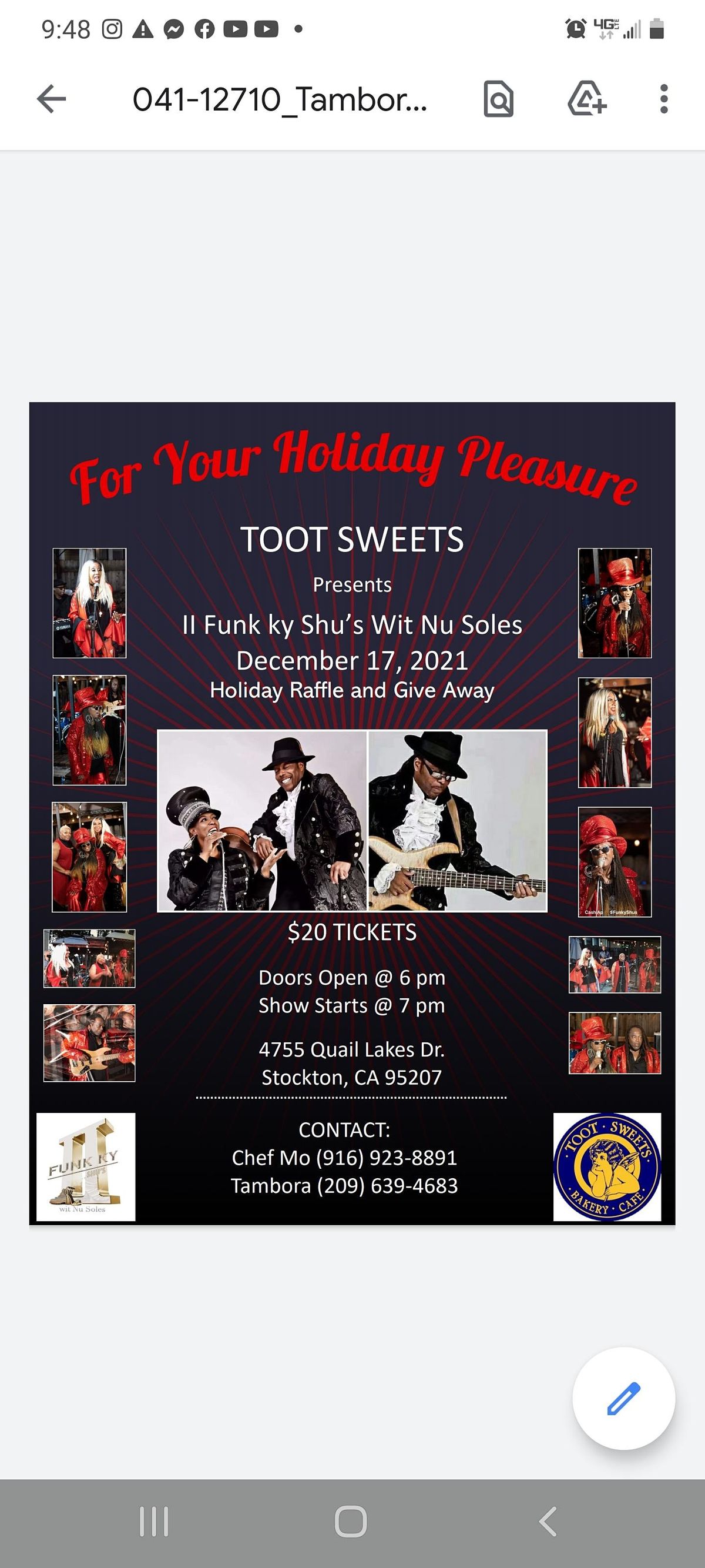 II FUNK KY SHUS WIT NU SOLES at Toot Sweets Bakery Cafe, Stockton on ...