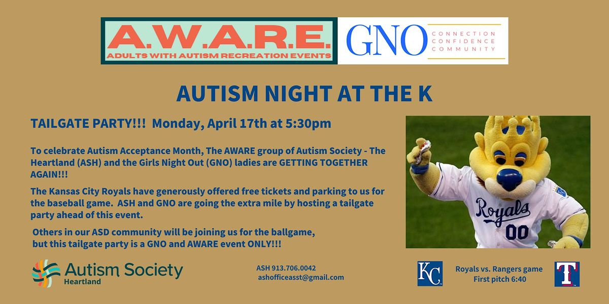 AWARE/GNO Tailgate Party and Baseball Game - Autism Night at the K ...