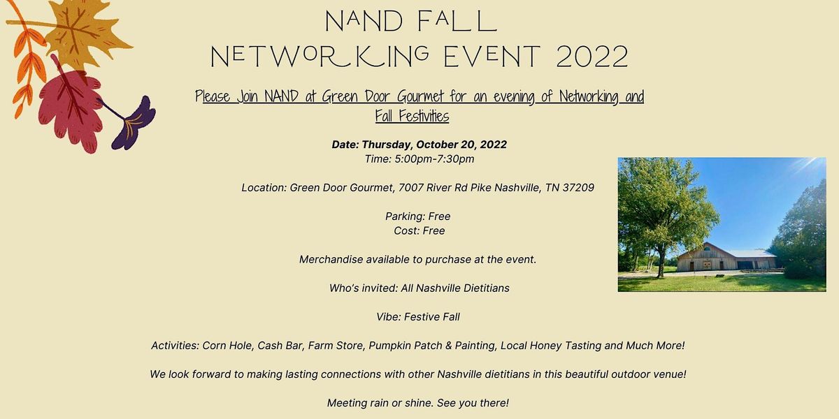 NAND Fall Networking Event 2022 | Green Door Gourmet, Nashville, TN ...