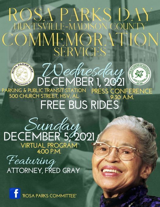 Rosa Parks Day Press Conference at 500 Church St NW, Huntsville, AL ...