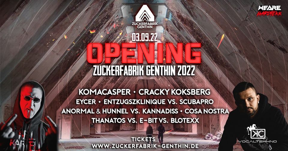 03.09 | OPENING HARDTEKK | ZUCKERFABRIK GENTHIN | Zuckerfabrik Genthin, Nauen, BB | September 3 ...