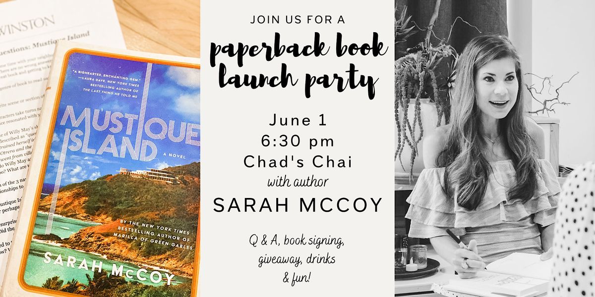 Book Launch with Author Sarah McCoy | Chad's Chai, Winston-Salem, NC ...