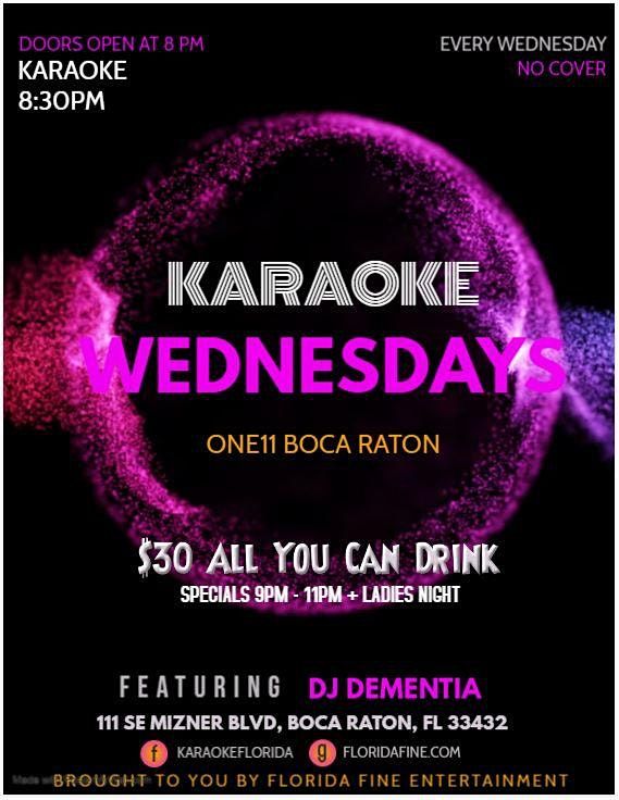 Wednesdays Karaoke @ One11 Boca Raton | One11 Boca, Boca Raton, FL ...