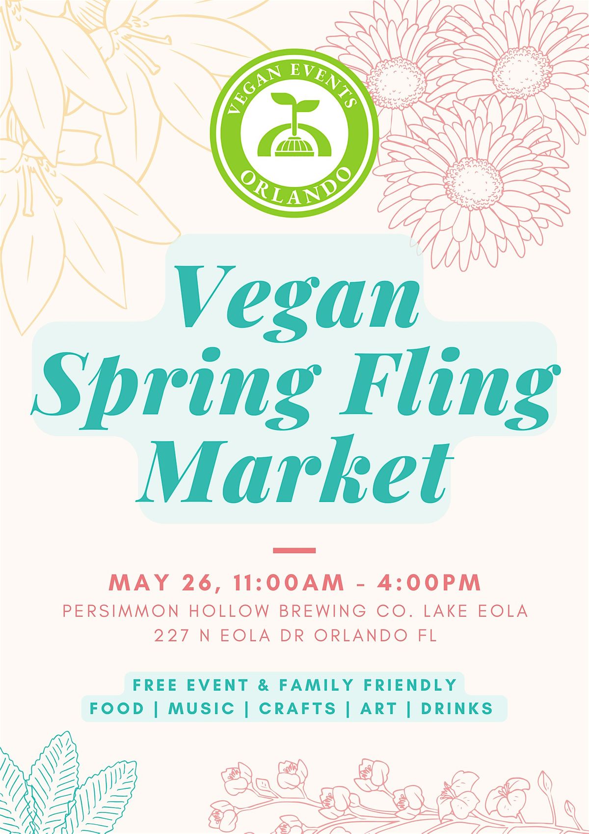 Vegan Spring Fling Market | Vegan Events Orlando | May 26, 2024