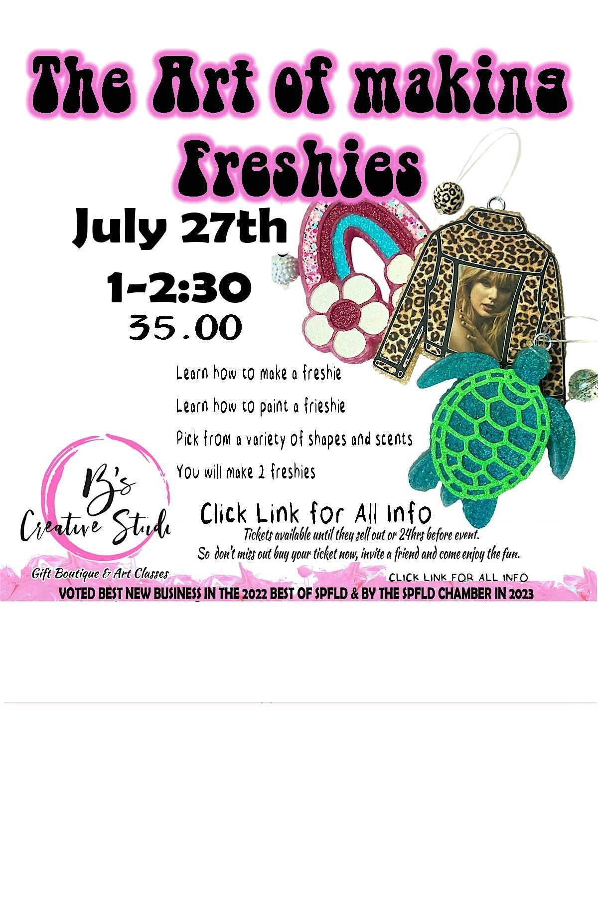 The Art of Making Freshies at B’s Creative Studio, Springfield on 27th ...
