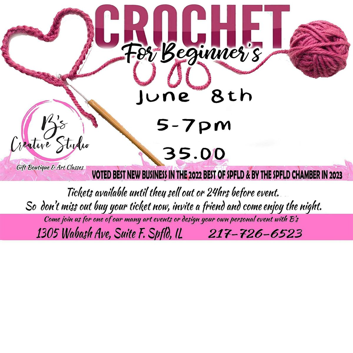 Basic Crochet Class for Beginners at B’s Creative Studio, Springfield ...