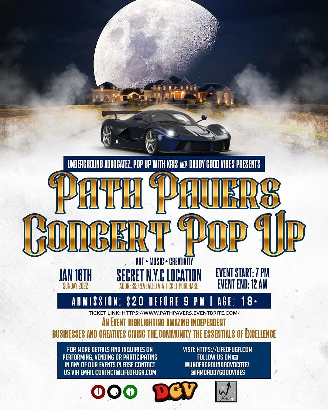 Path Pavers Concert Pop Up at Brooklyn on 16th January, 2022