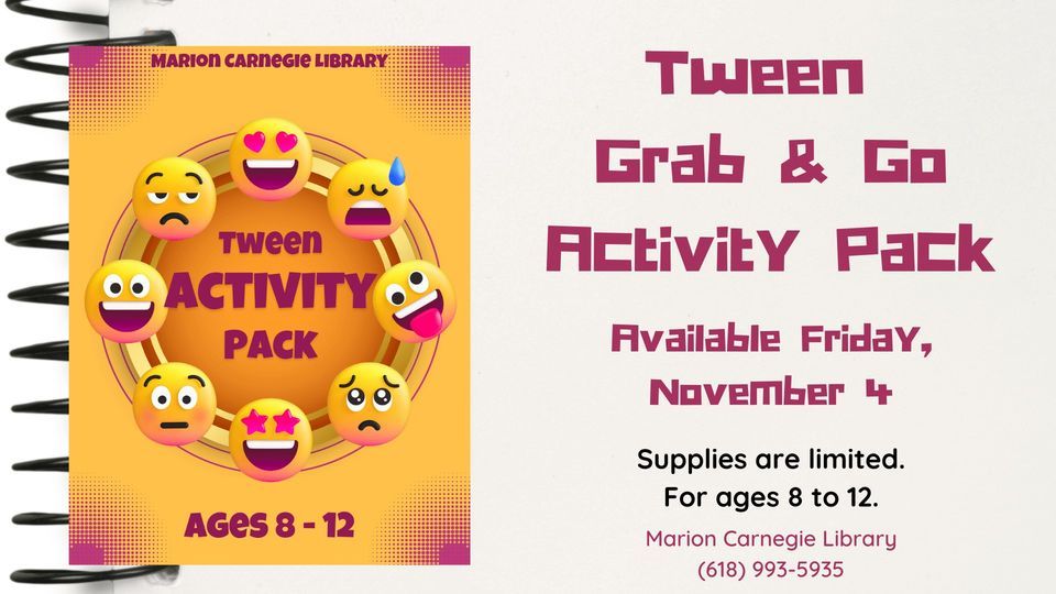 MCL Grab-and-Go Tween Activity Pack | Marion Carnegie Library ...