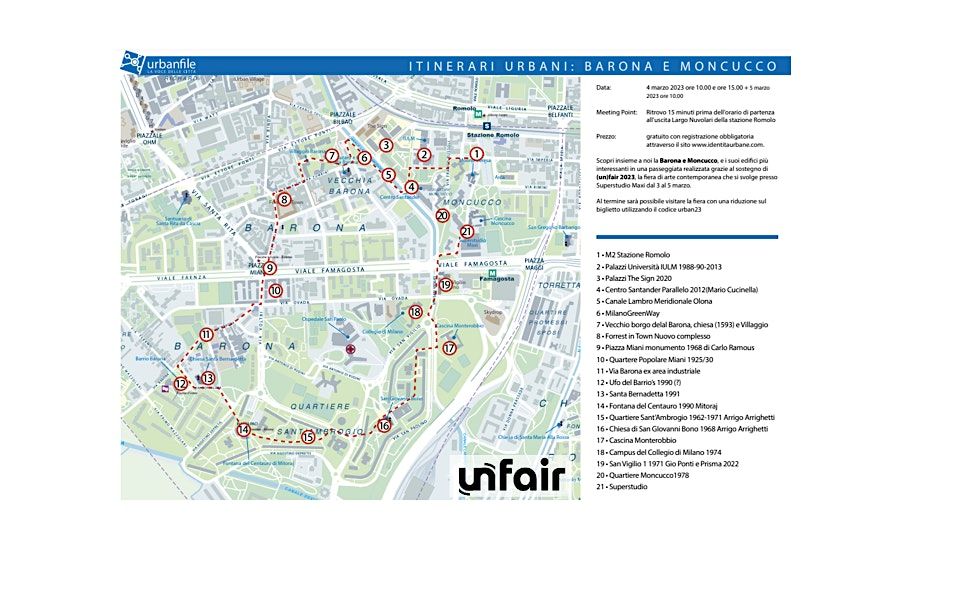 ITINERARI URBANI - BARONA E MONCUCCO at Romolo M2, Milano on 4th March ...