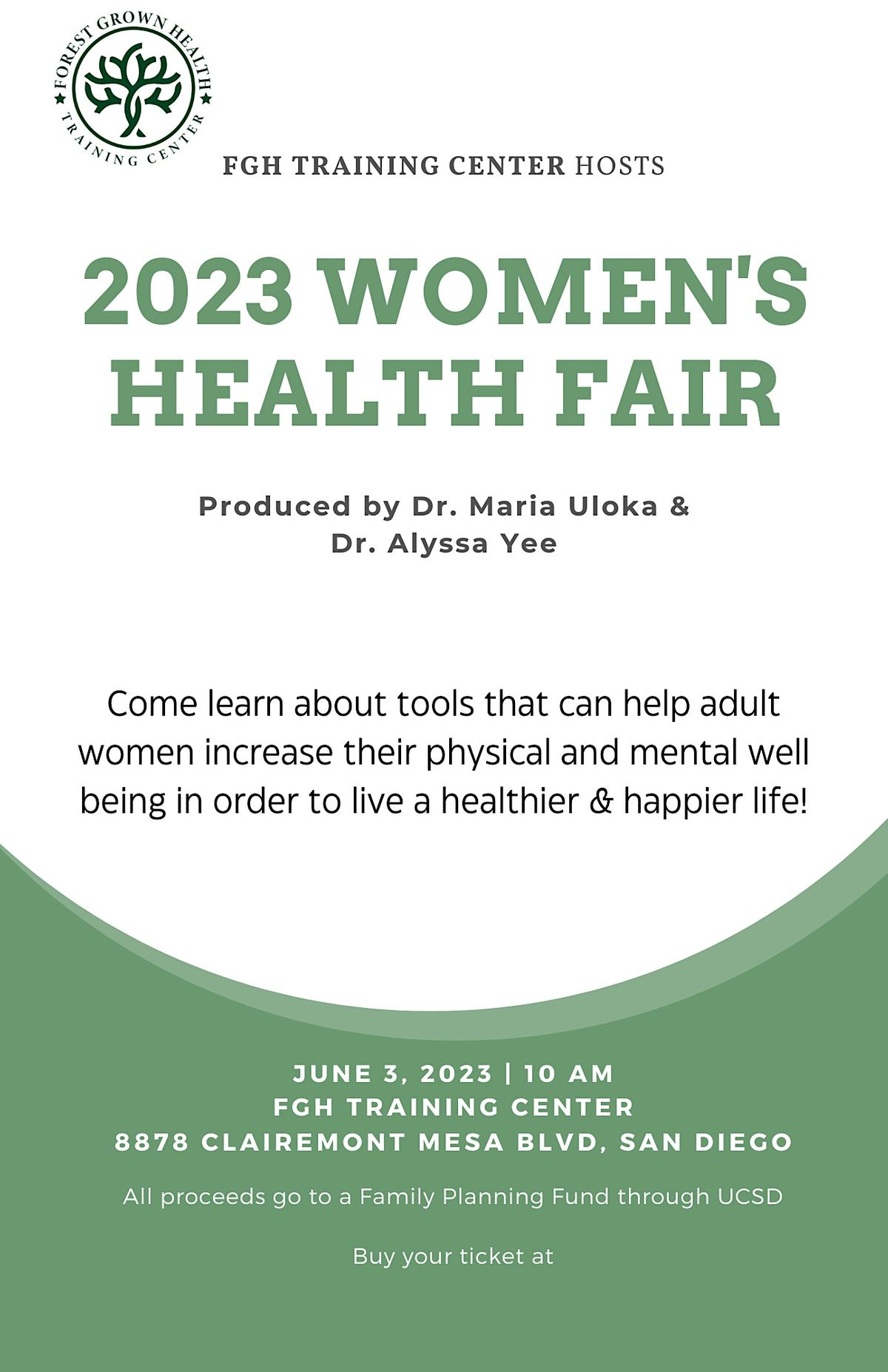 2023 Womens Health Fair at FGH Training Center, San Diego on 3rd June, 2023