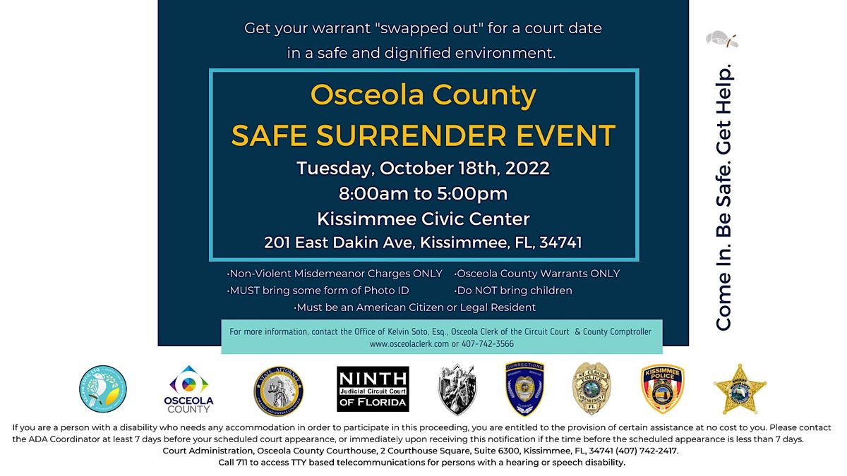Safe Surrender 2022 | Kissimmee Civic Center | October 18, 2022