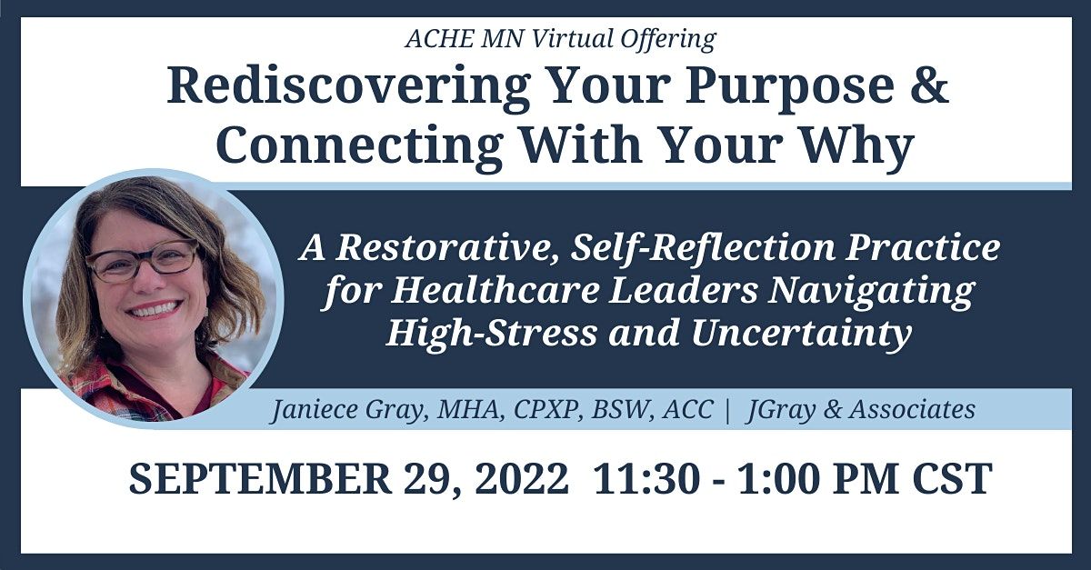 REDISCOVERING YOUR PURPOSE & CONNECTING WITH YOUR WHY | Online | September 29, 2022