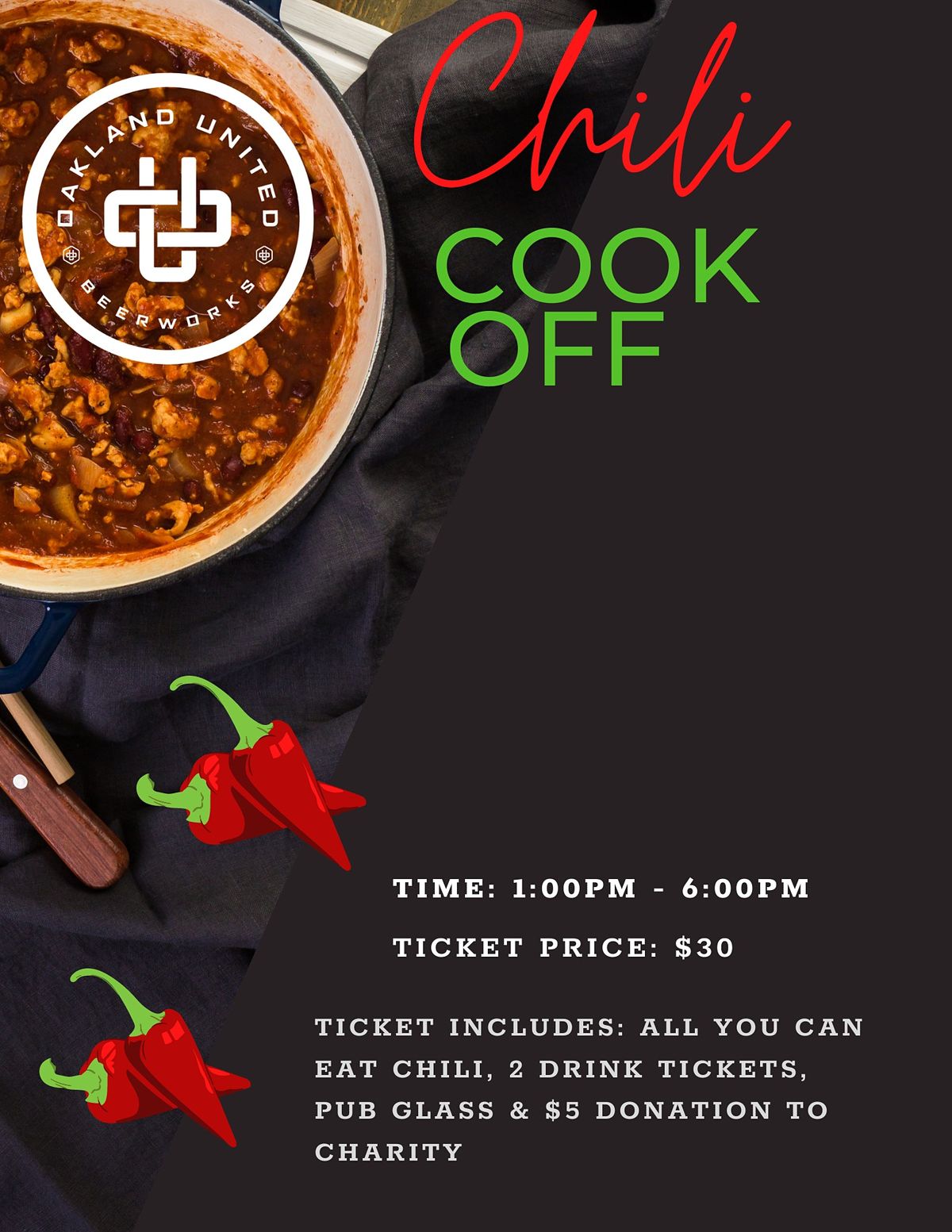 2nd Annual Chili Cook Off at Oakland United Beerworks on 30th July, 2022