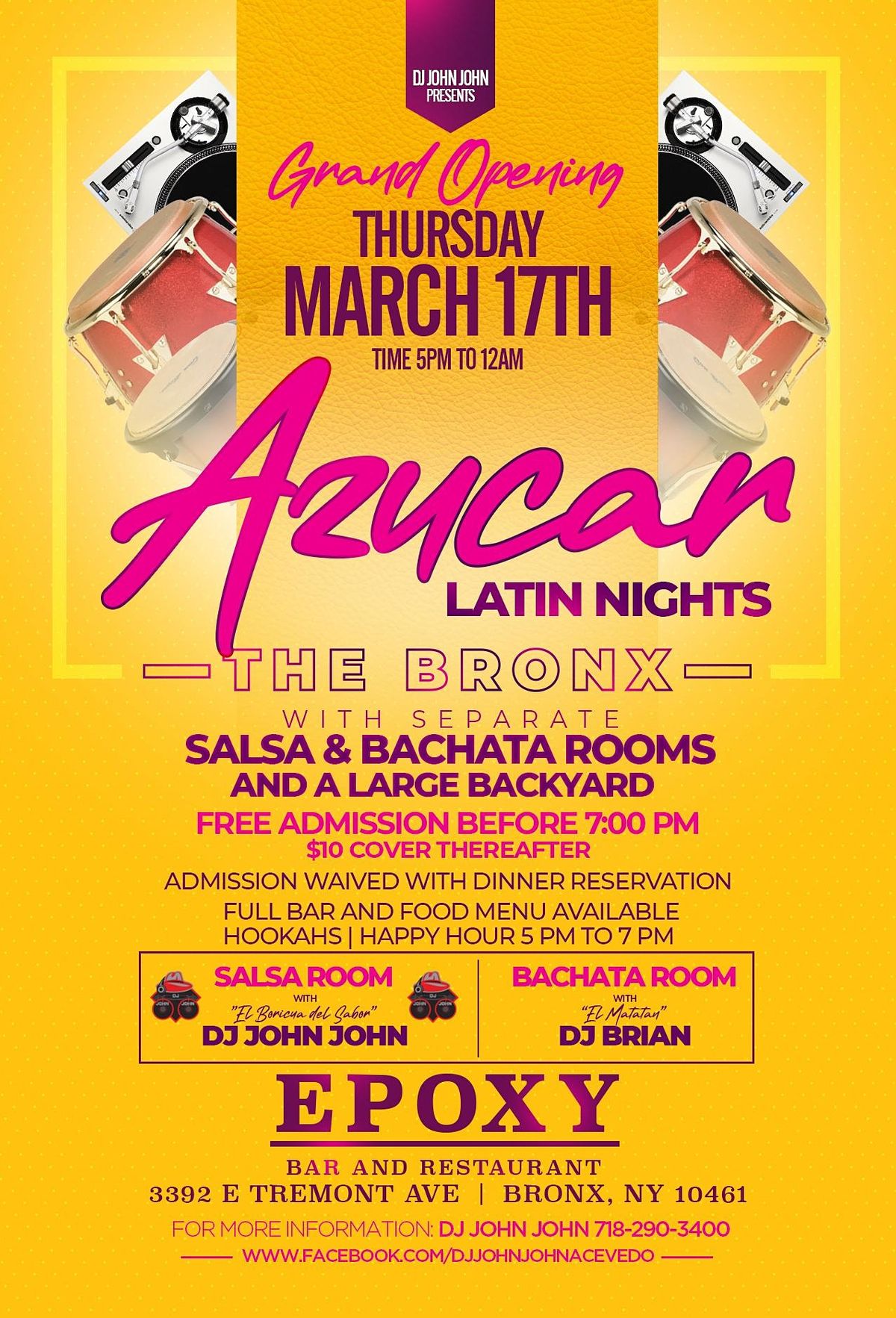 Grand Opening of AZUCAR Latin Nights at Epoxy Bar and Restaurant The ...