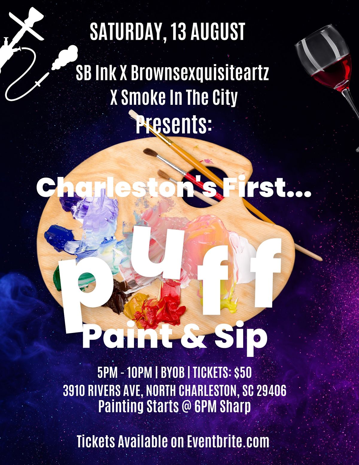 Puff Paint & Sip at Event Center, North Charleston on 13th August, 2022