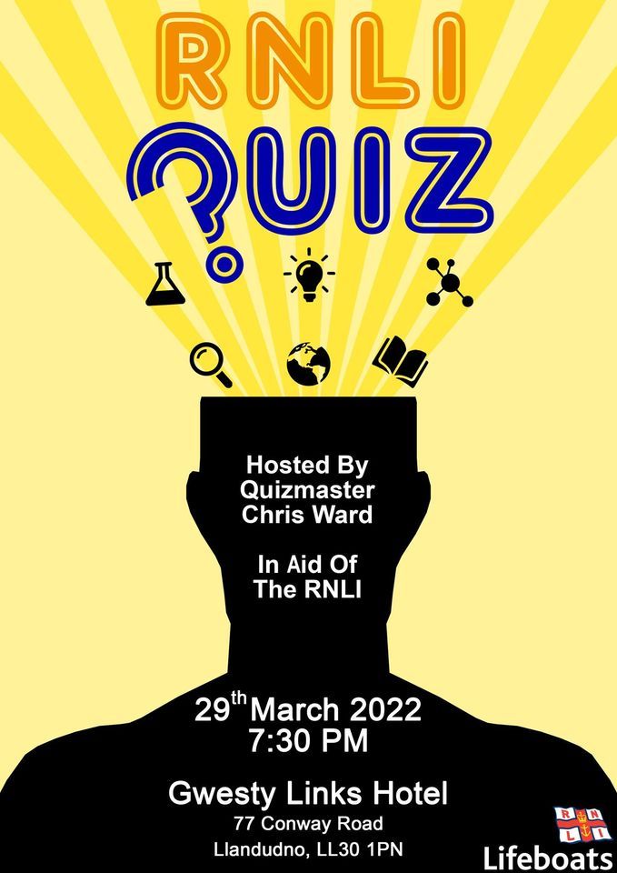 RNLI Quiz at Gwesty Links | Gwesty Links, Llandudno, WA | March 29, 2022