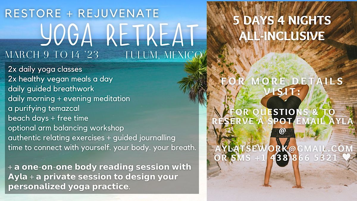 REJUVENATION YOGA RETREAT at Tulum on 9th March, 2023