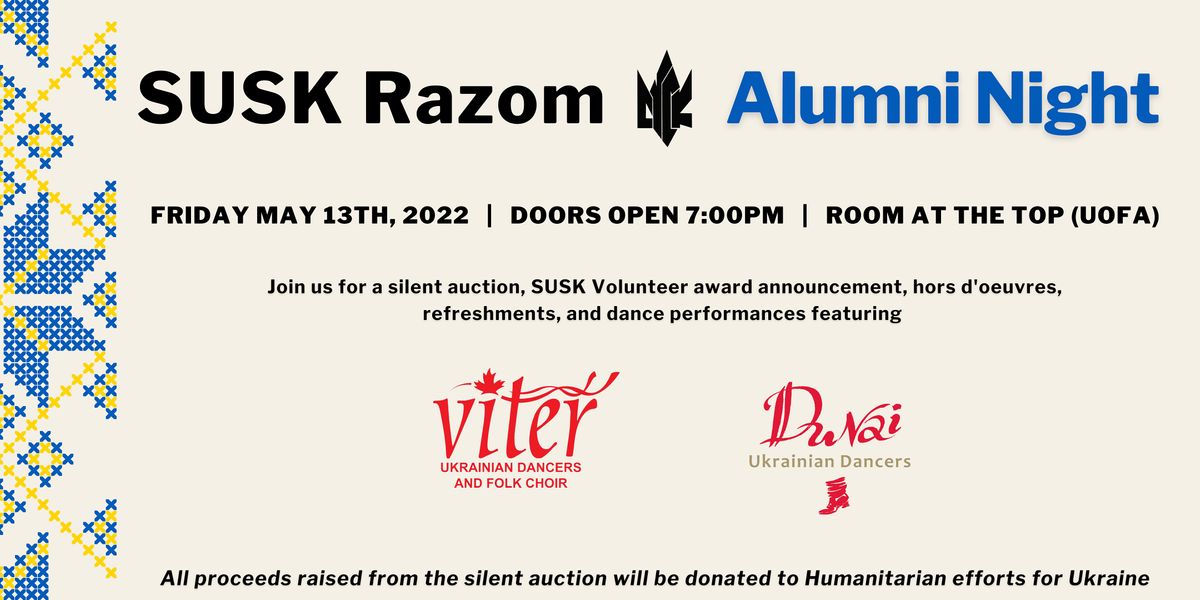 SUSK Alumni Night - Razom | Room at the Top, Edmonton, AB | May 13, 2022