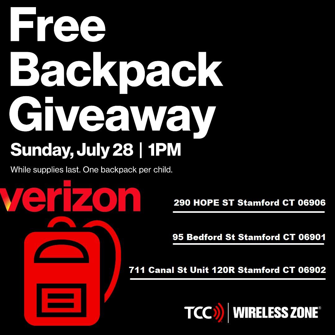 Backpack Giveaway Free Backpacks, pizza Hosted by Verizon & Wireless ...