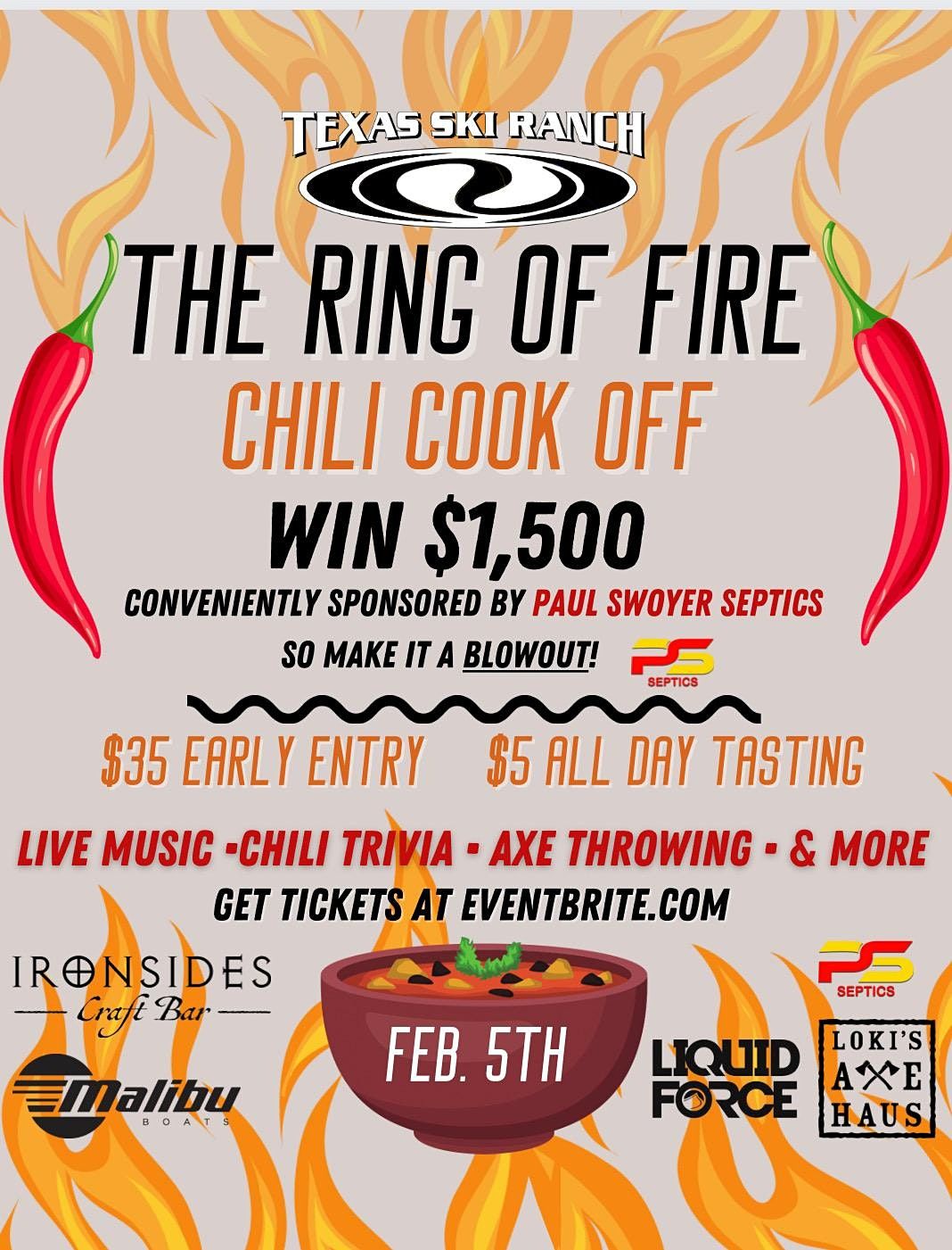 Chili Cookoff at Texas Ski Ranch, New Braunfels on 5th February, 2022
