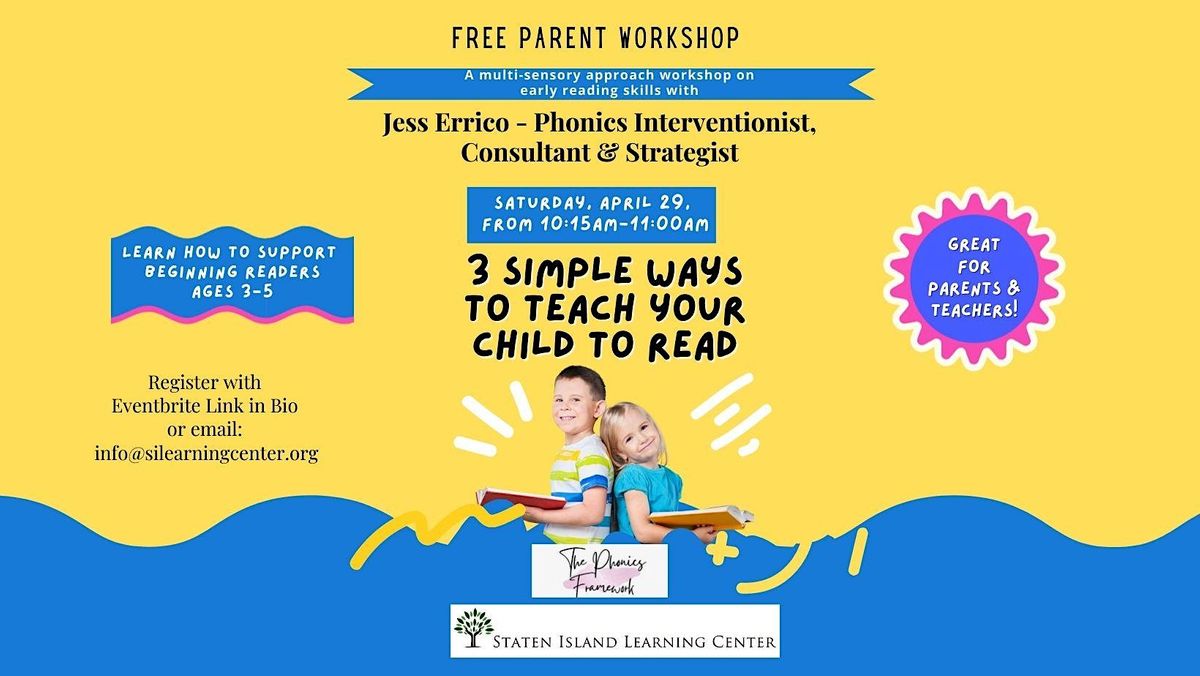 Parent Workshop Multi-Sensory Approach on how to Support Beginning Readers at Staten Island ...