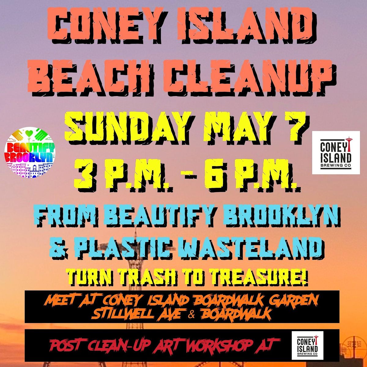 May 7, 2023 Coney Island Beach Cleanup! at Coney Island Brewery ...