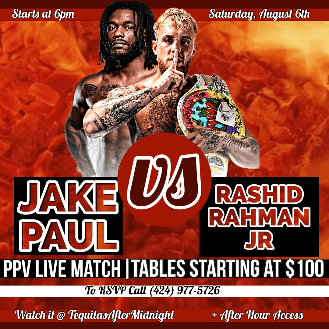 Jake Paul vs Rashid Rahman Jr. | Hollywood, Los Angeles, CA | August 6 ...