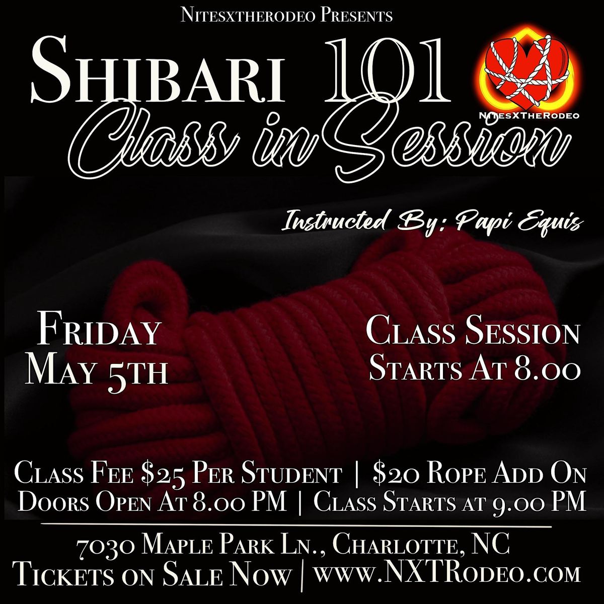 Shibari 101 | 7030 Maple Park Ln, Charlotte, NC | May 5, 2023